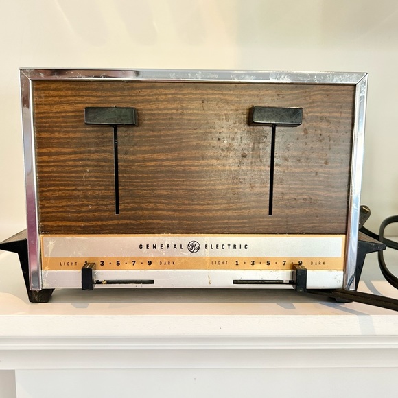 Other | Ge Vintage General Electric 4 Slice Toaster Wood Grain Chrome ...